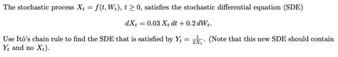 the stochastic process xt f t w t 0