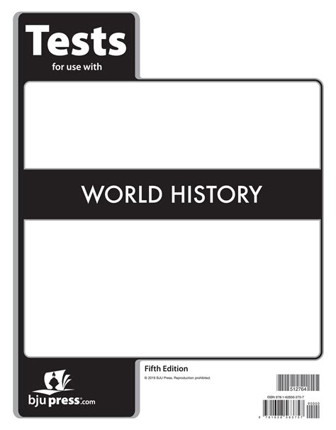 World History Tests 5th Ed Bju Press Homeschool