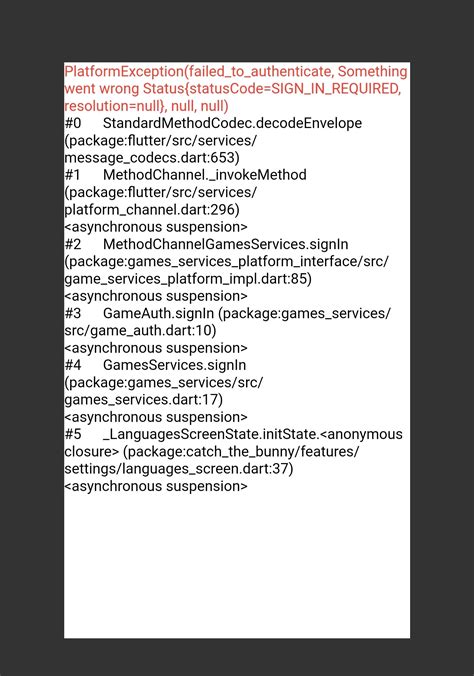 Dart Flutter Loader Stuck Platformexceptionfailedtoauthenticate