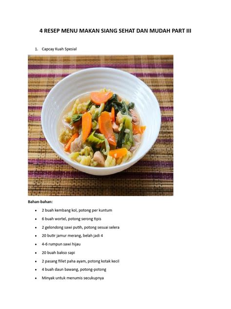 4 Resep Makan Siang Sehat Dan Mudah Pdf