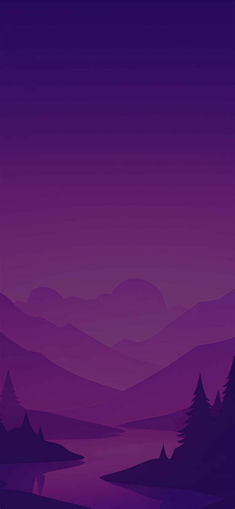 Sunset Valley Gradient Landscape Wallpapers Phone Wallpapers