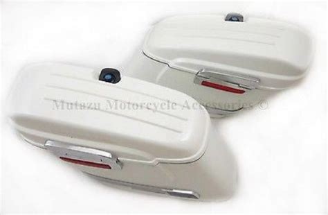 Mutazu Hl White Universal Hard Saddlebags Fits Most Cruisers Ebay