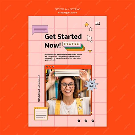 Free Psd Foreign Language Classes Vertical Poster Template In