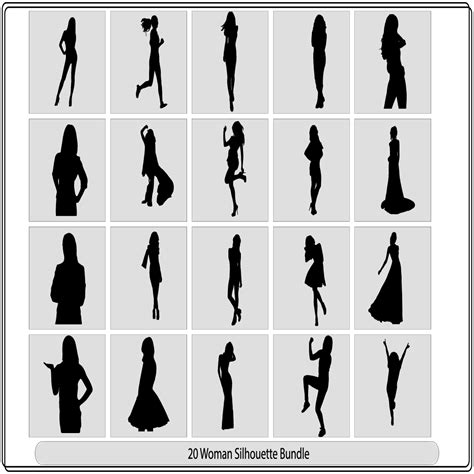 Female Silhouette Standing Stock Vektorgrafik „two Silhouettes Of