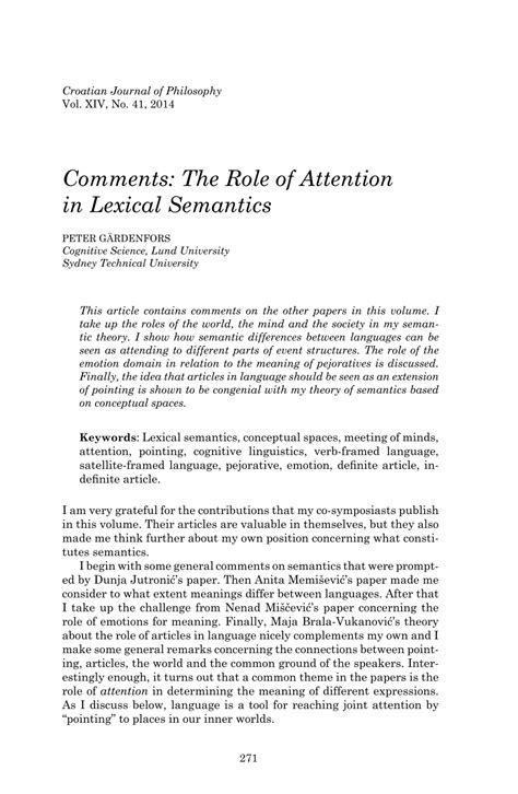 Pdf A Semantic Theory Of Word Classes