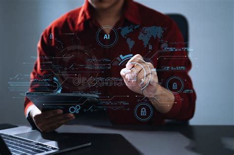 Cyber Security And Data Protection Business Using Computer And Tablet