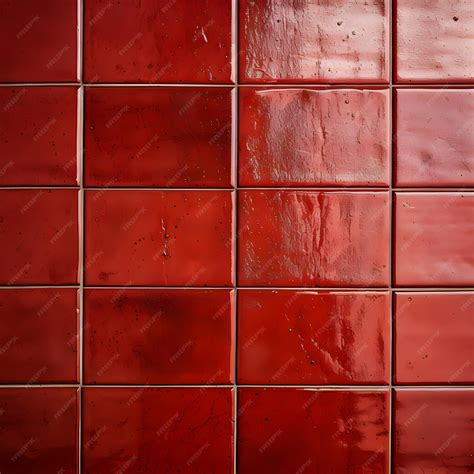 Premium Photo Ceramic Red Tile Texture Pattern