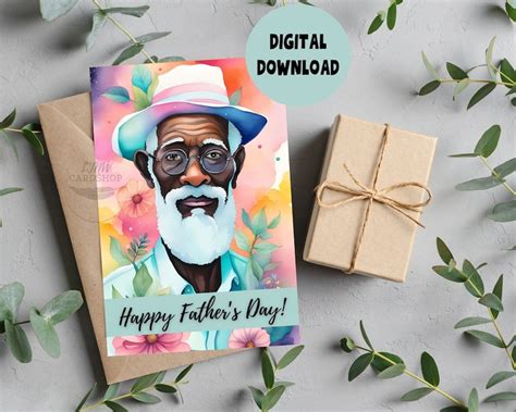 Printable Fathers Day Card For African American Grandfather Brother