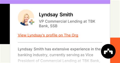 Lyndsay Smith Vp Commercial Lending At Tbk Bank Ssb The Org