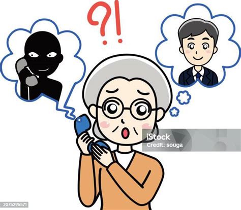 Phone Frand Stock Illustration Download Image Now Scammer Senior Adult Adult Istock