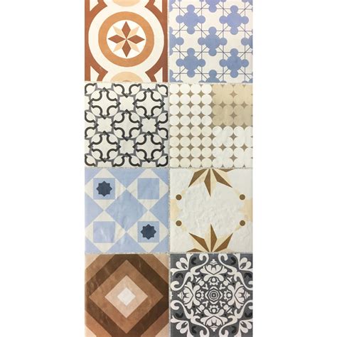 Murcia Encaustic Effect Wall And Floor Tiles 257 X 515mm