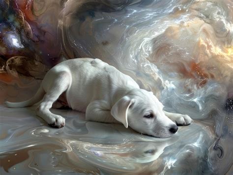 Medium Shot Of Dog Themed Background Masterpiece In Style Of