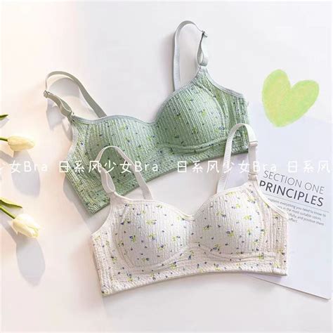 Japanese Style Floral Lace Underwear Women Push Up Bra Wireless Thin