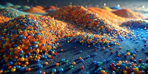 Microscopic View Of Plastic Granules Examining The Environmental Impact