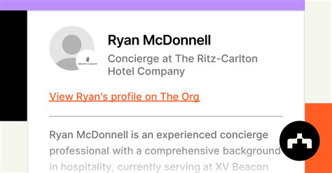 Ryan Mcdonnell Concierge At The Ritz Carlton Hotel Company The Org