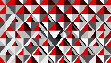 Generative Ai Symmetrical Geometric Pattern In Red And White Stock