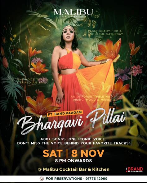 Malibu Were Thrilled To Present The Iconic Voice Of Bhargavi Pillai