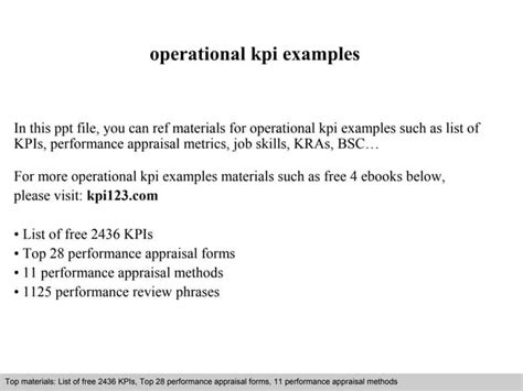 Operational Kpi Examples Ppt