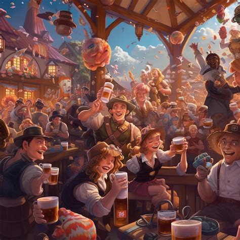 Premium Ai Image Oktoberfest Beer With Pretzel Wheat And Hops Ai