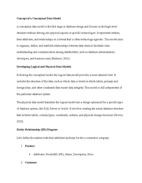 Programing Assignment Week 2 Concept Of A Conceptual Data Model A Conceptual Data Model Is The