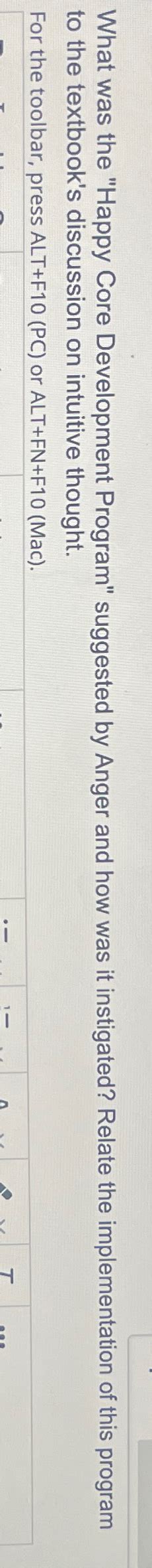 Solved What Was The Happy Core Development Program