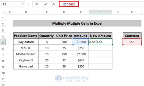 How To Multiply Multiple Cells In Excel Methods ExcelDemy