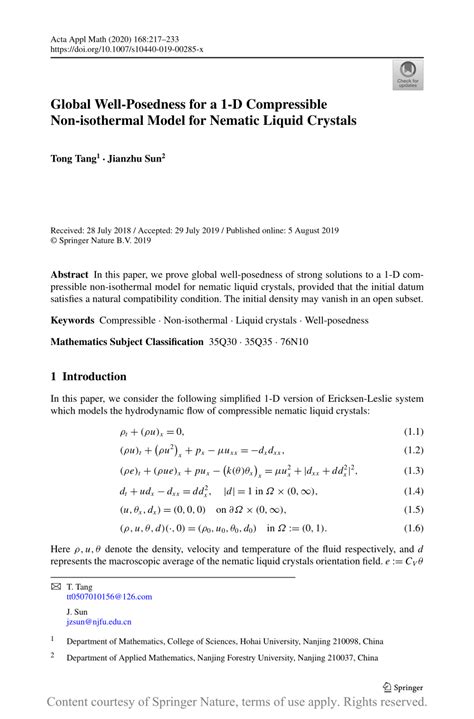 Global Well Posedness For A 1 D Compressible Non Isothermal Model For