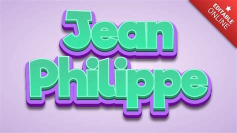 Jean Philippe Green Purple 3d Text Effect Generator