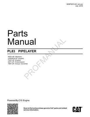 Caterpillar Pl83 Pipelayer Parts Catalog Manual Sebp5810 Ebay