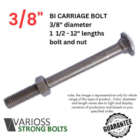 Bi Carriage Bolt 38 Inch Diameter X Varioss Lengths Varioss Bolts 1