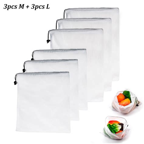 6pcs Reusable Vegetable Fruit Bags Barrel Packagin Vicedeal