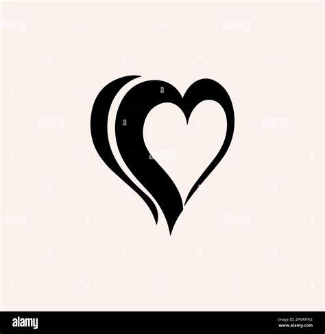 Heart Icon Design For Love Symbols Heart Logo Romatic Passion Stock