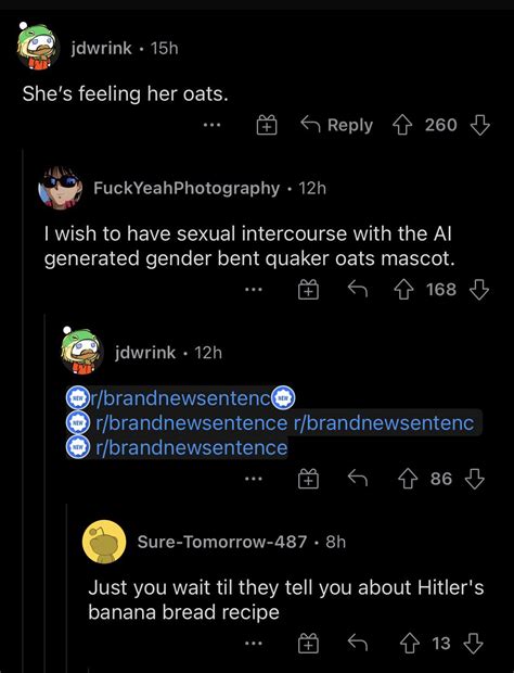 I Too Wish To Have Sex With The Ai Generated Genderbent Quaker Oats Mascot R Brandnewsentence