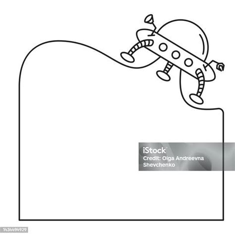 Black And White Flying Saucer Showing Ad With Blank Copy Space Stock