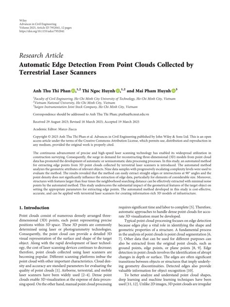 Pdf Automatic Edge Detection From Point Clouds Collected By