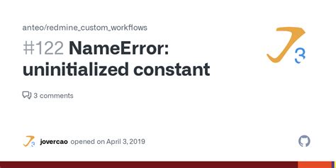 NameError Uninitialized Constant Issue Anteo Redmine Custom Workflows GitHub