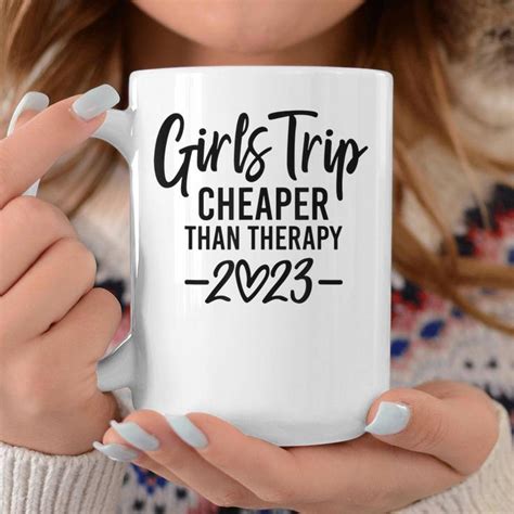 Girls Trip Cheapers Than Therapy 2023 Girls Vacation Party V2 Coffee
