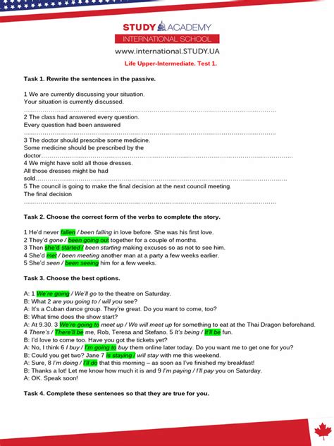 Upper Intermediate Test 1 Pdf Language Arts And Discipline