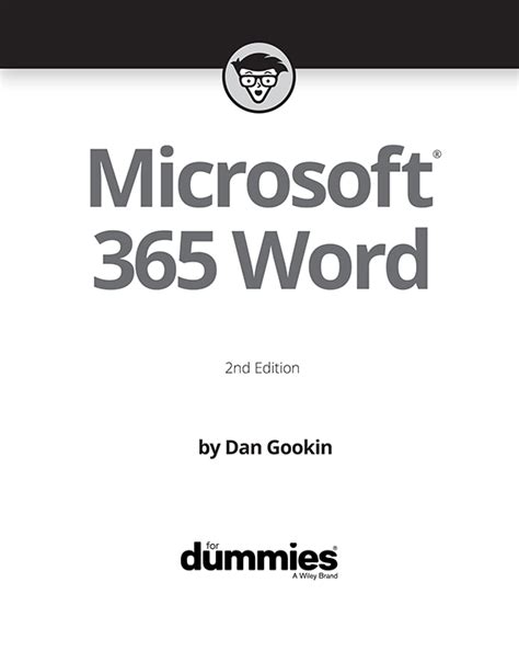Title Page Microsoft 365 Word For Dummies 2nd Edition Book