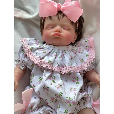 Reborn 47cm Bebê Renascido Rosalie Recém Nascido Boneca Adormecida