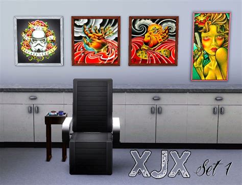 Mod The Sims Tattoo Shop Decoration Flash Art Sims 4 Tattoos
