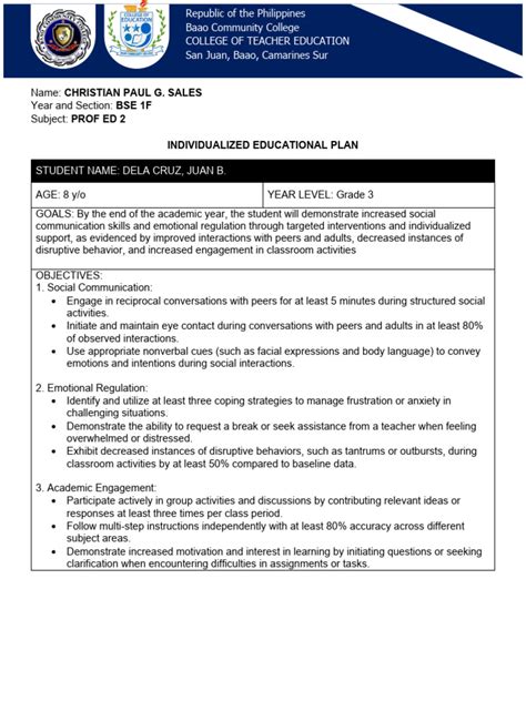 Prof Ed Explore Individualized Educational Plan Download Free