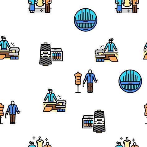 Tailor Worker Sewing Occupation Vector Seamless Pattern 19597888 Vector Art At Vecteezy