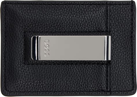 Boss Black Faux Leather Money Clip Card Holder Boss