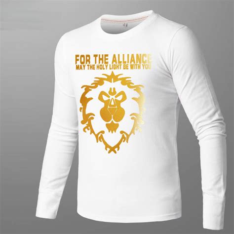 Blizzard Wow Alliance Golden Lion T Shirt World Of Warcraft Long Sleeve