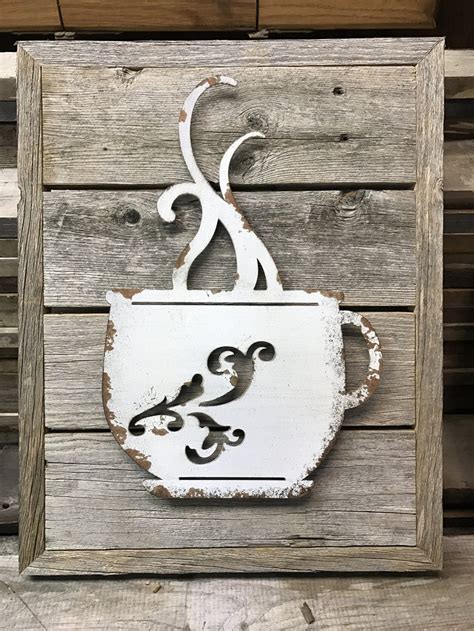 Rustic Coffee Cup Coffee Decor Rustic Kitchen Decor Coffee Etsy