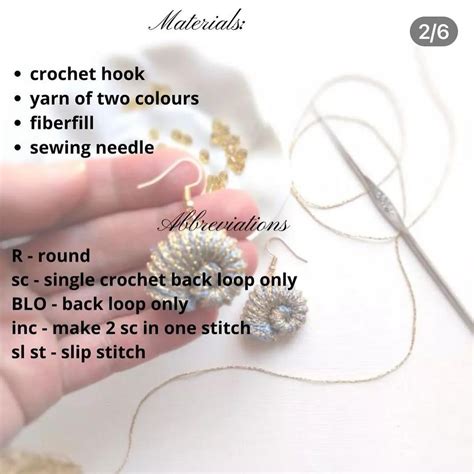 Free Crochet Pattern Ammonite Earrings Pendant