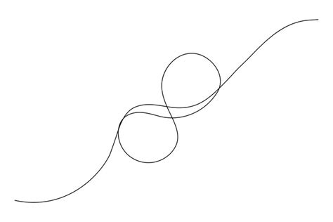 Minimal Infinity Loop Outline Simple One Line Art Illustration Png