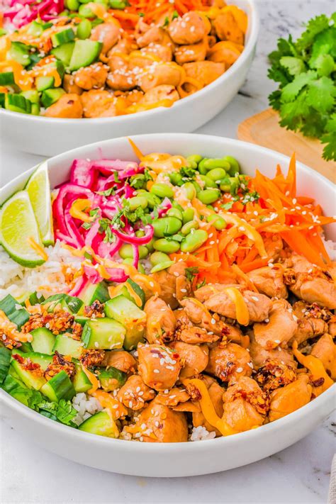 30 Minute Chicken Poke Bowls Averie Cooks