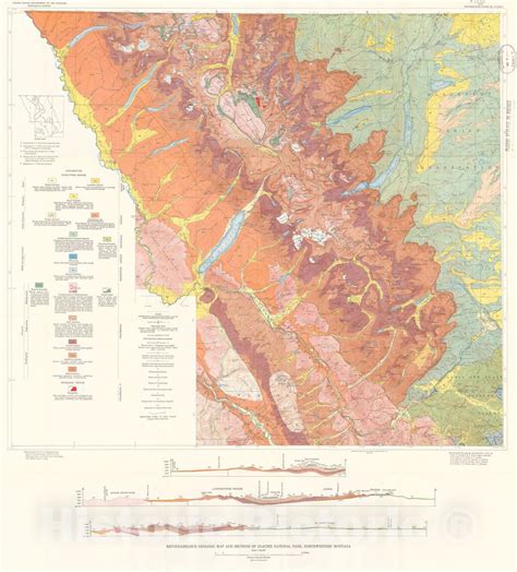 Map Geology Of Glacier National Park And The Flathead Region Northw
